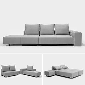 Medium sectional sofa with storage space FEYDOM BonBon M in different ...