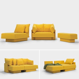 Sectional sofa with storage space FEYDOM Choice 1 in three different ...