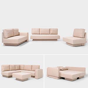 Sectional sofa with storage space FEYDOM Choice 16 in three different ...